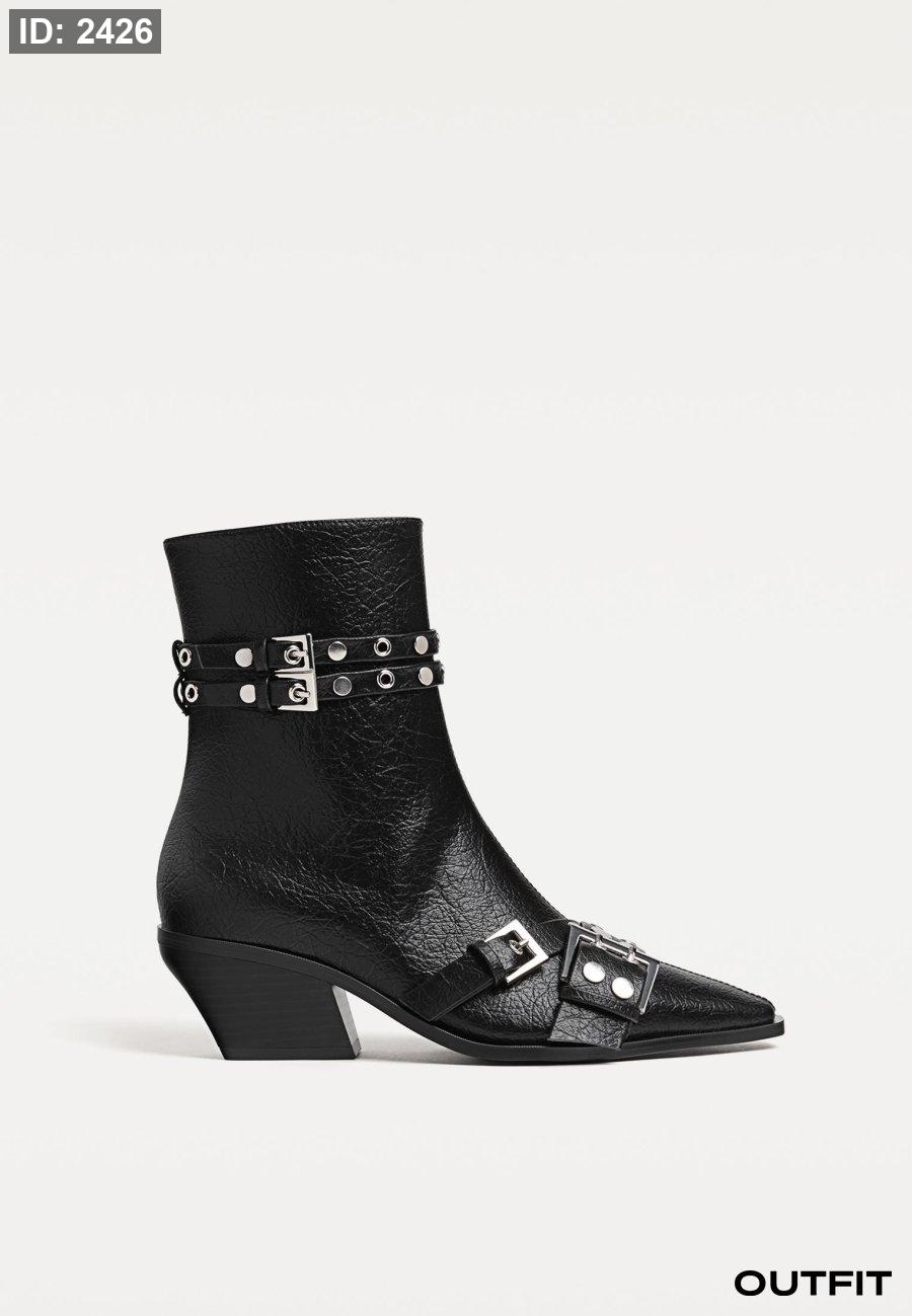 Cowboy ankle boots with buckles