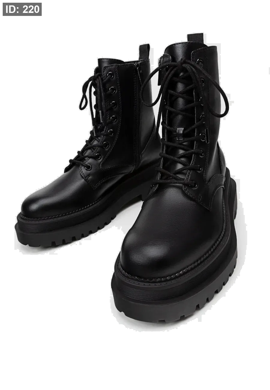 LACE-UP FLAT ANKLE BOOTS