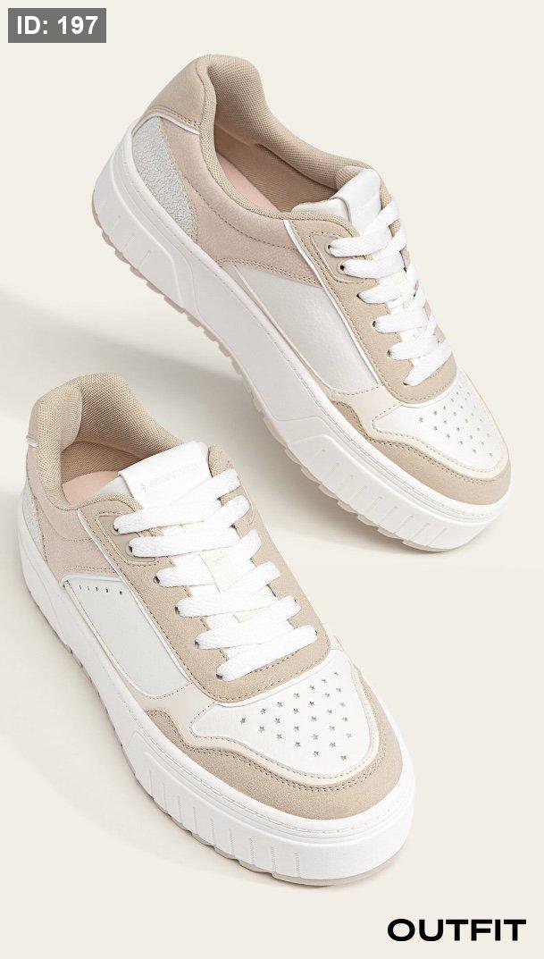 CASUAL WHITE FLATFORM TRAINERS